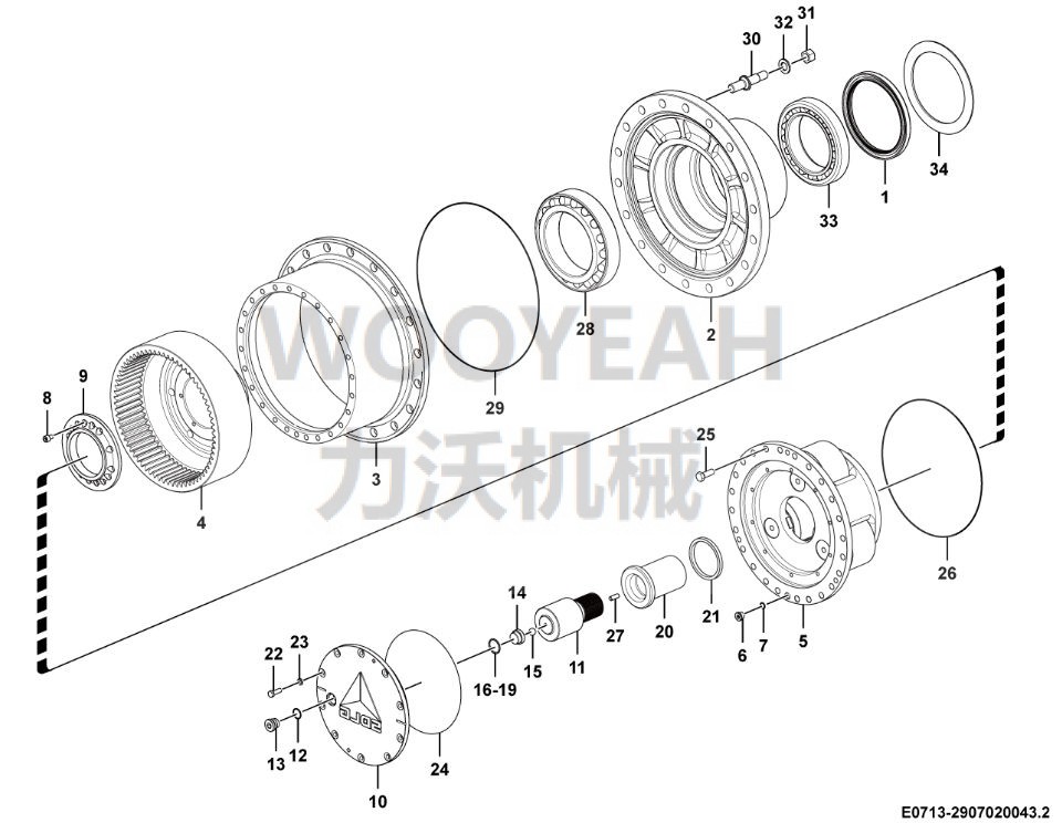 29070200431 HUB REDUCTION ASSY FOR SDLG L975F L972H WHEEL LOADER ...